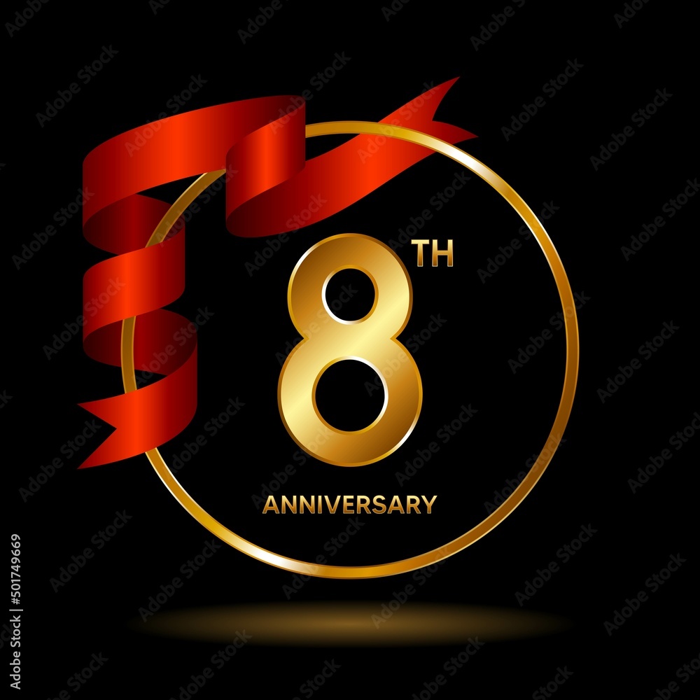 8th Anniversary logo. Anniversary celebration template design with ...