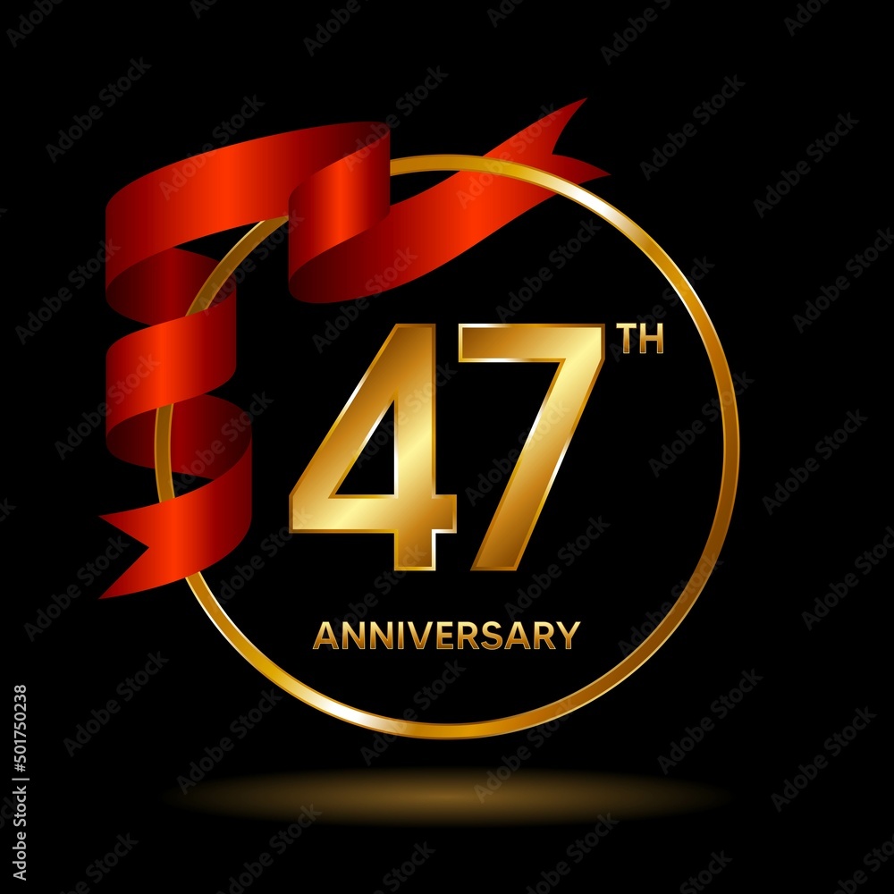 47th Anniversary logo. Anniversary celebration template design with ...