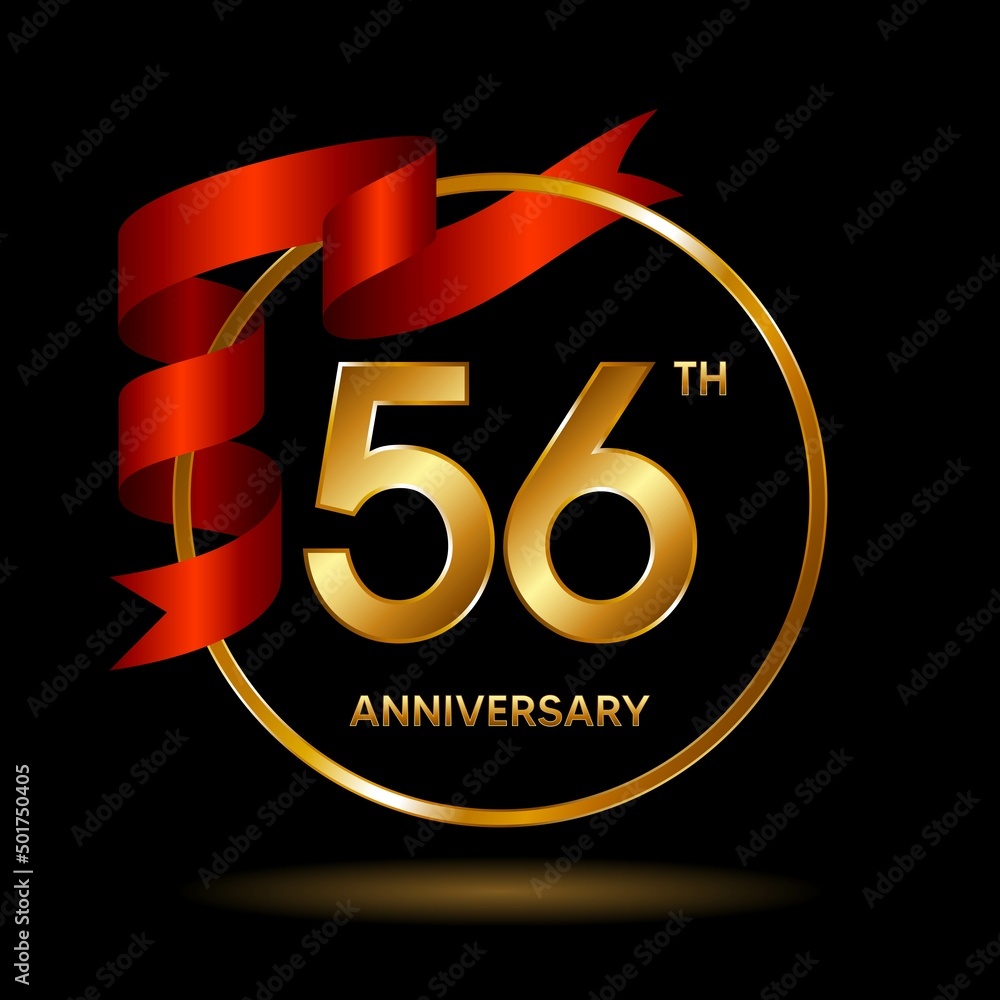 56th Anniversary logo. Anniversary celebration template design with ...
