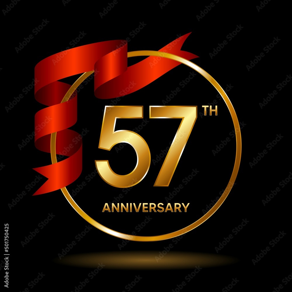 57th Anniversary logo. Anniversary celebration template design with ...