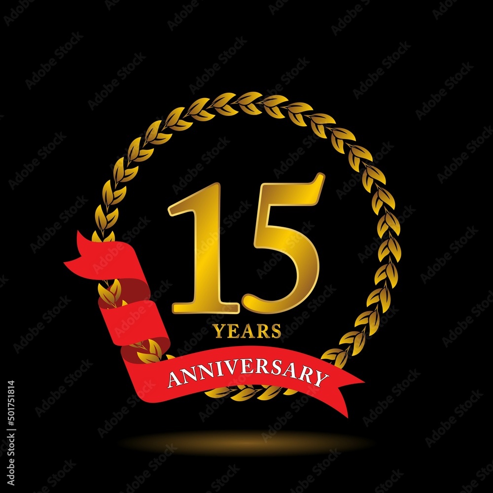 15th Anniversary logo. Anniversary celebration template design with ...