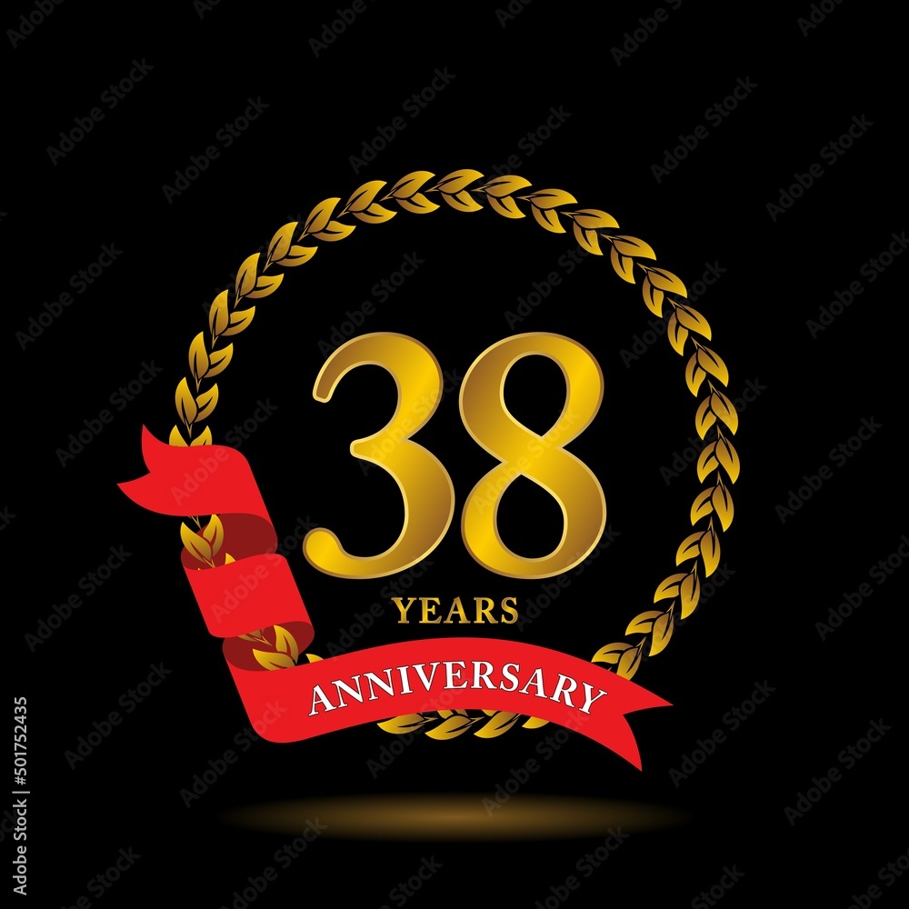 38th Anniversary logo. Anniversary celebration template design with ...