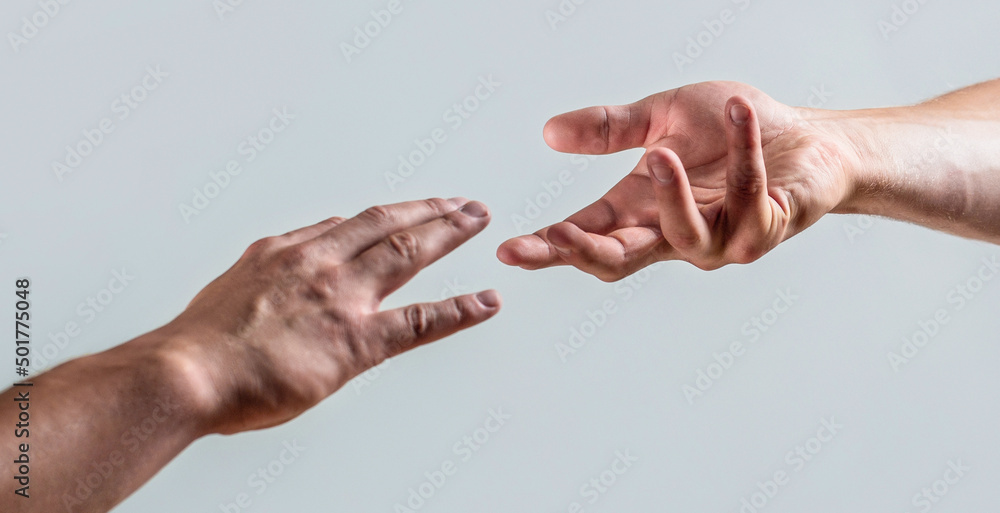 Helping hand concept, support. Friendly handshake. Two hands, shaking ...