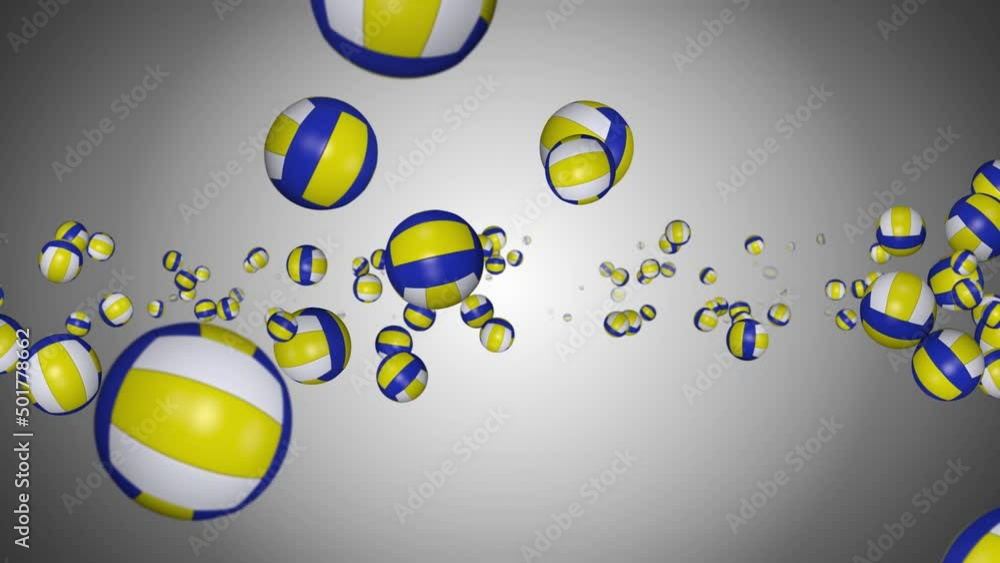 3D animation volleyball ball rotating on green screen background ...