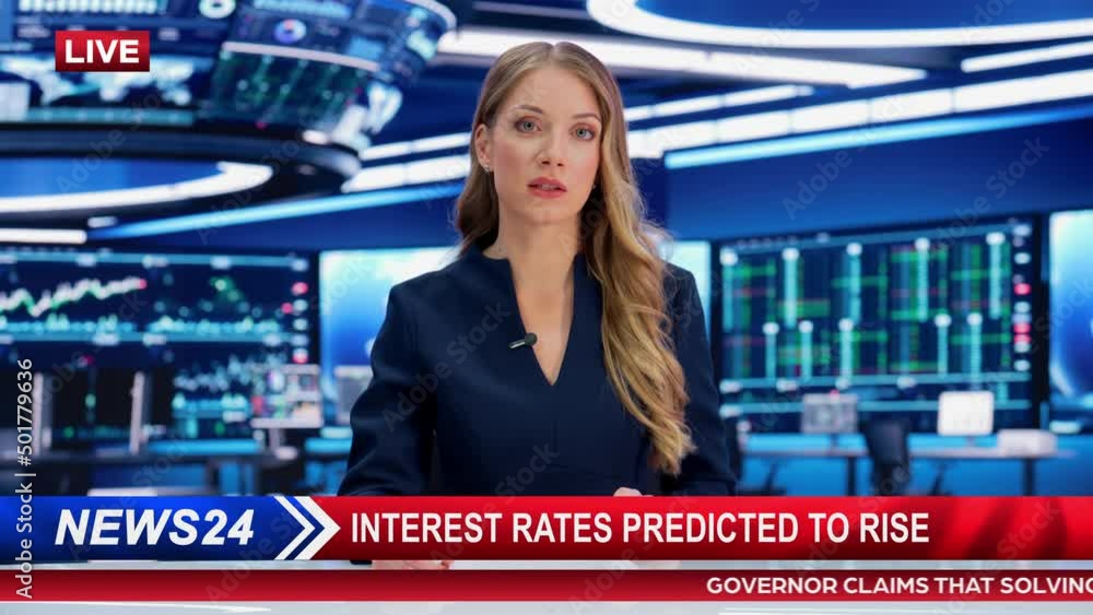 Split Screen Four TV News Anchors Talking TV Live News Montage ...