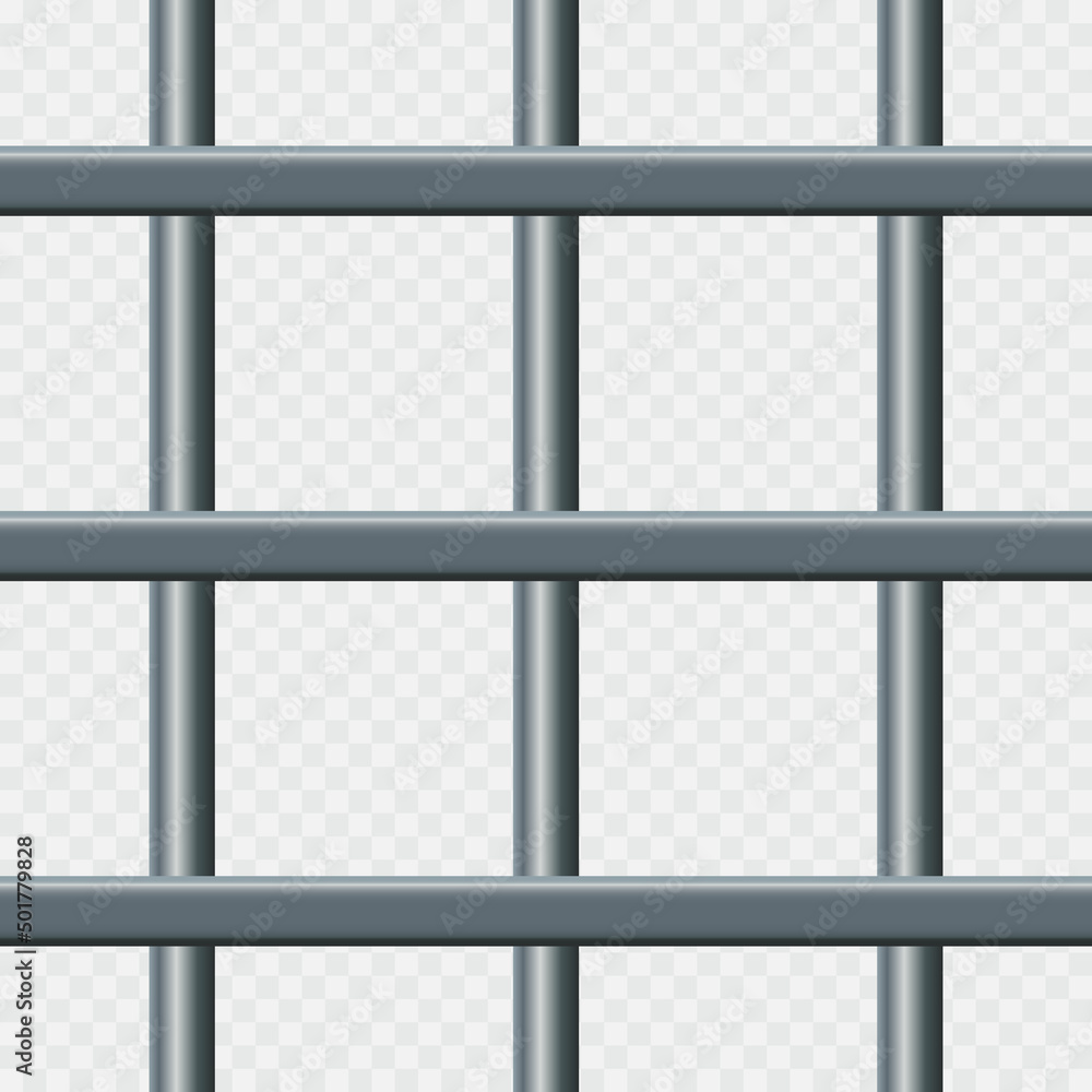 Vector illustration iron prison bars isolated on transparent background ...