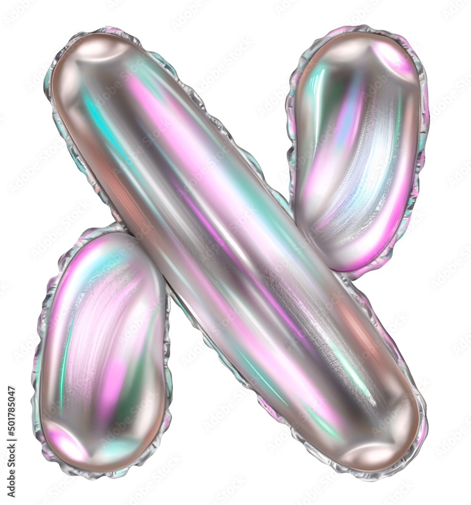 Silver foil inflatable toys font Hebrew letters balloons. 3d ...