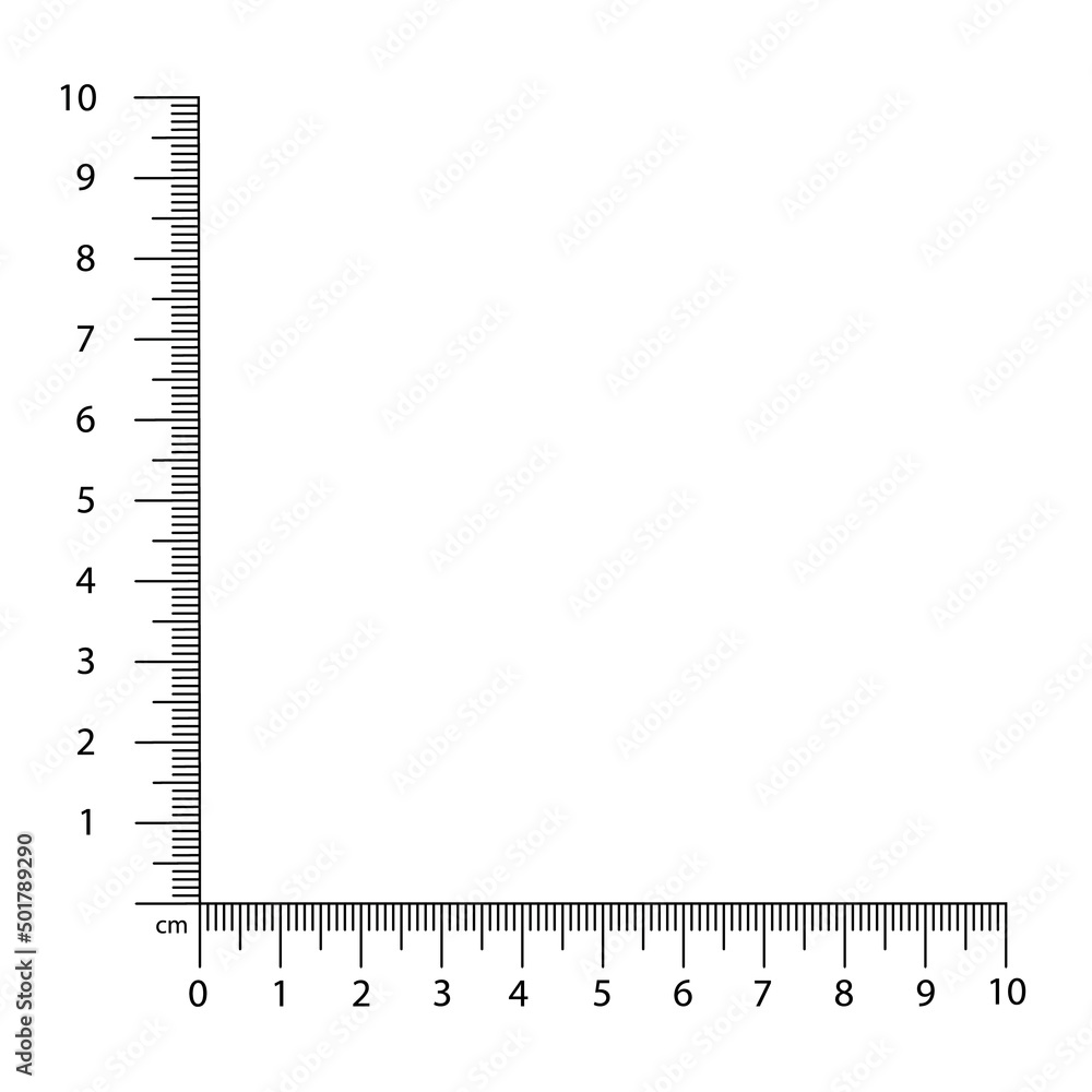 Corner ruler vector. Size indicators set isolated on background. Unit ...