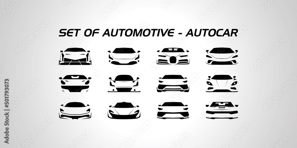 Set of automotive auto style car logo design with concept sports ...