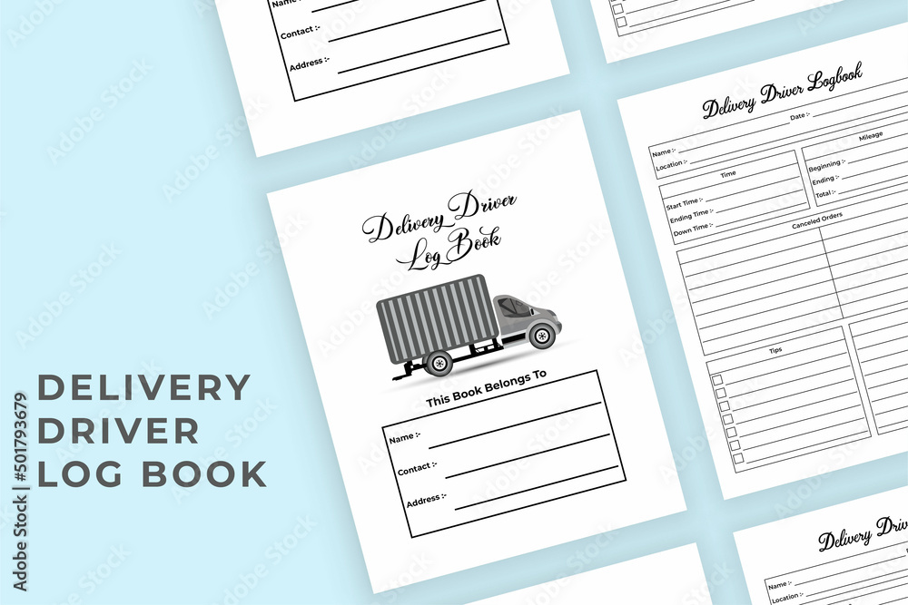 Delivery driver info tracker KDP interior. Driver daily activities and ...