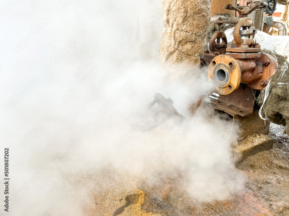 Steam drain valve on the pipeline for the discharge of condensed steam ...