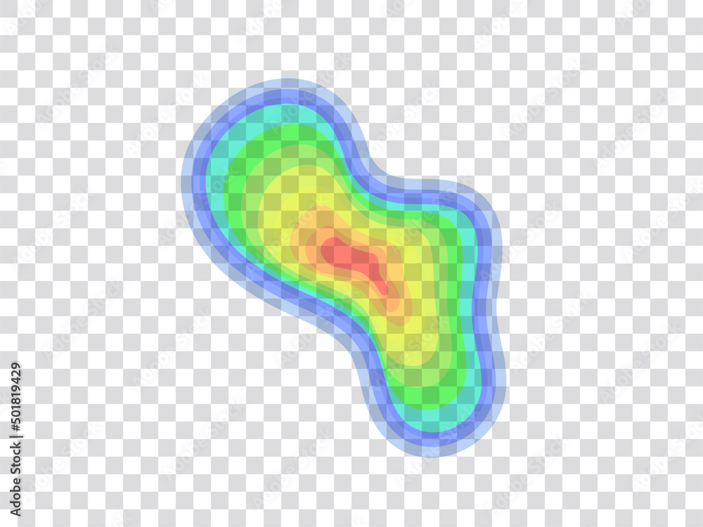 Vector graphic of infrared rays with hot spots spectrum on transparent ...