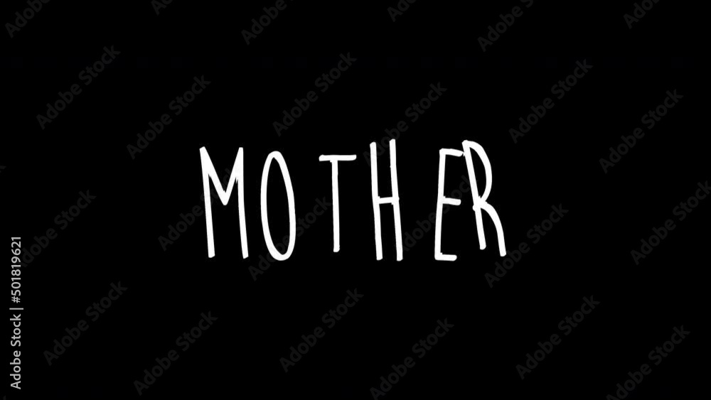 mother word - Hand drawn animated wiggle . Two color - black and white ...