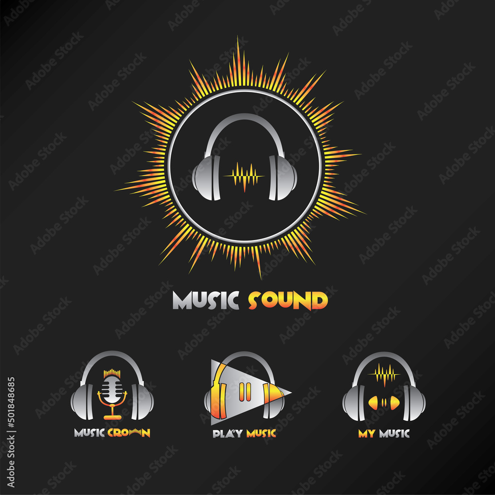a collection of music logo designs, with a mix of light and classic ...