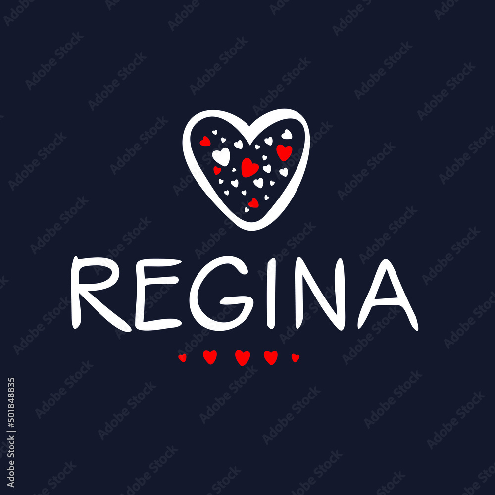 Regina Calligraphy female name, Vector illustration. Stock Vector ...