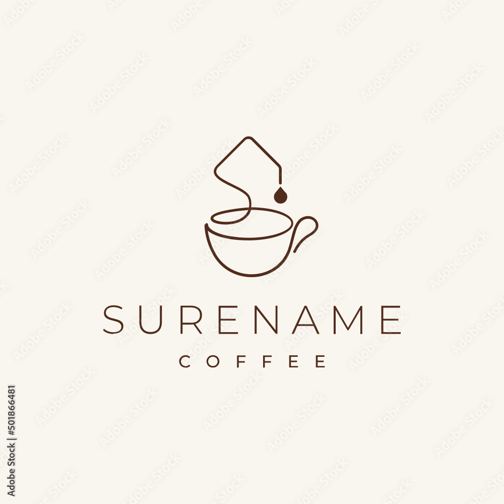 coffee cafe house line drawing logo simple inspiration custom logo ...