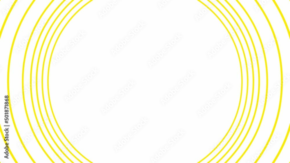 Animated increasing yellow line circles from the center. Vector ...