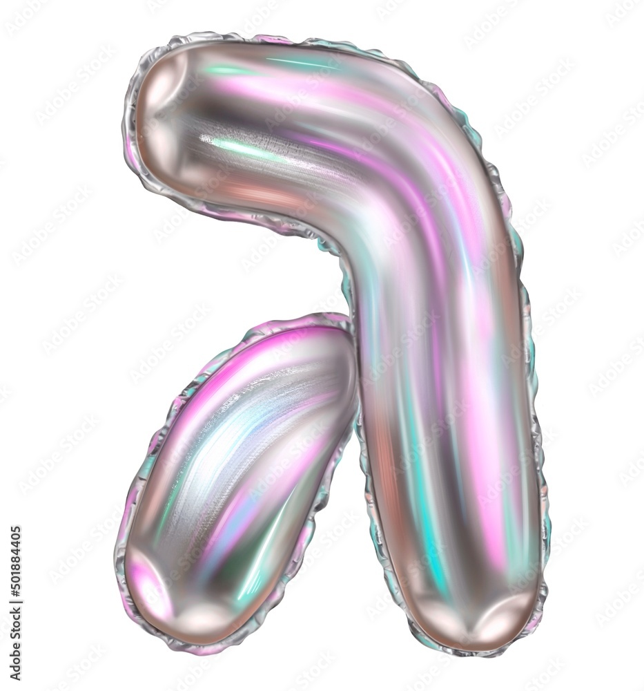 Silver foil inflatable toys font Hebrew letters balloons. 3d ...