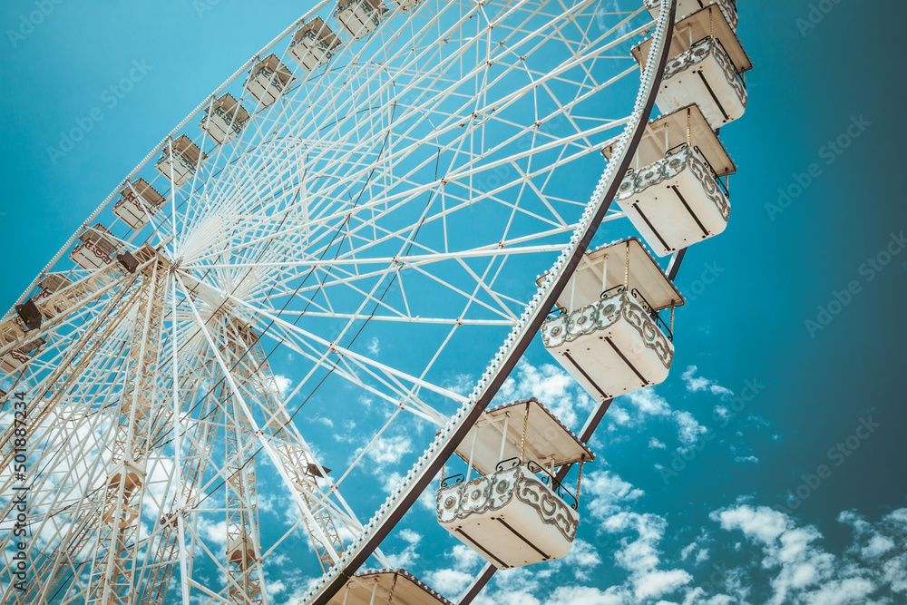 Ferris wheel of fair and amusement park Stock Photo | Adobe Stock