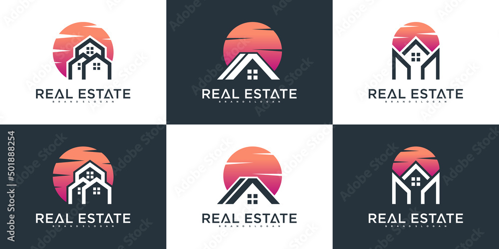 Set of Real estate logo ideas. inspiration logo design. building ...