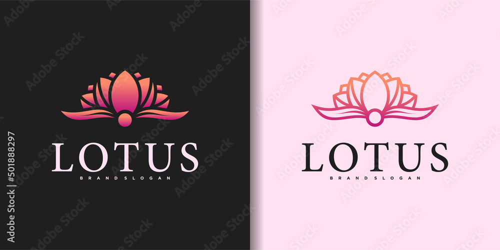 Modern lotus flower logo with luxury colour style Premium Vector Stock ...