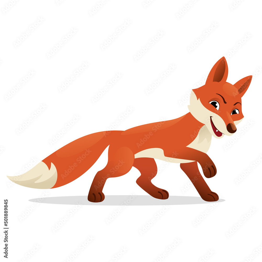 Vetor de Fox in cartoon style. Fox vector illustration, character ...