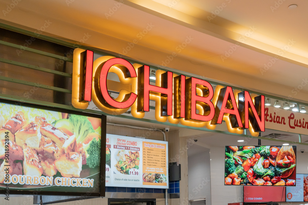 Houston, Texas, USA - February 25, 2022: Ichiban restaurant sign is ...