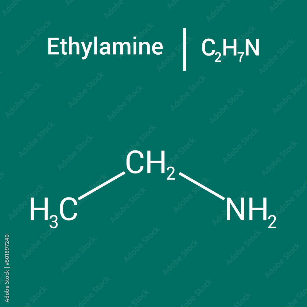 chemical structure of Ethylamine (C2H7N) Stock Vector | Adobe Stock