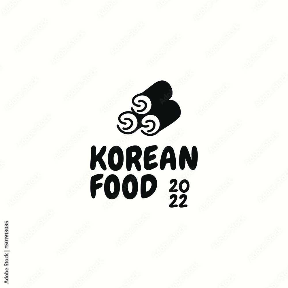 Minimalist Korean food logo design vector illustration. modern Korean ...