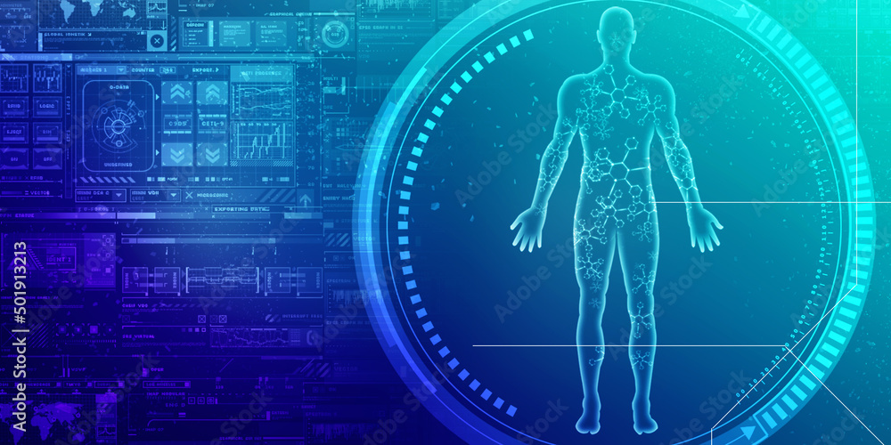 2d illustration Human Male Muscle Body Stock Illustration | Adobe Stock