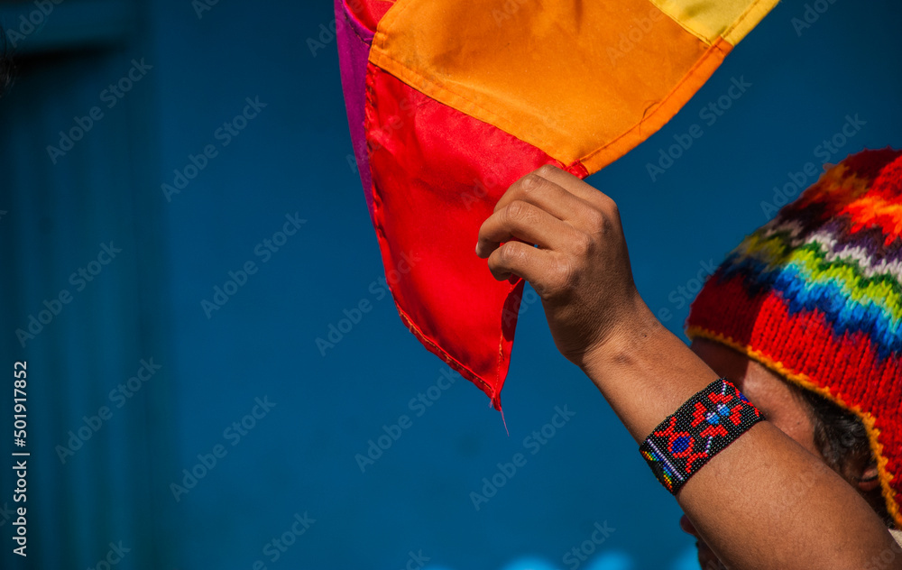 Foto de Wiphala, la bandera de los pueblos indígenas do Stock | Adobe Stock