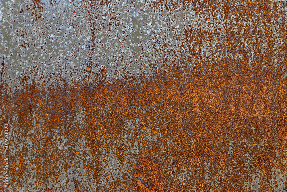 bright rust texture on a sheet of metal. background, raw metal, orange ...