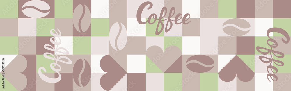 Coffee background for textiles and wallpapers with geometric shapes ...