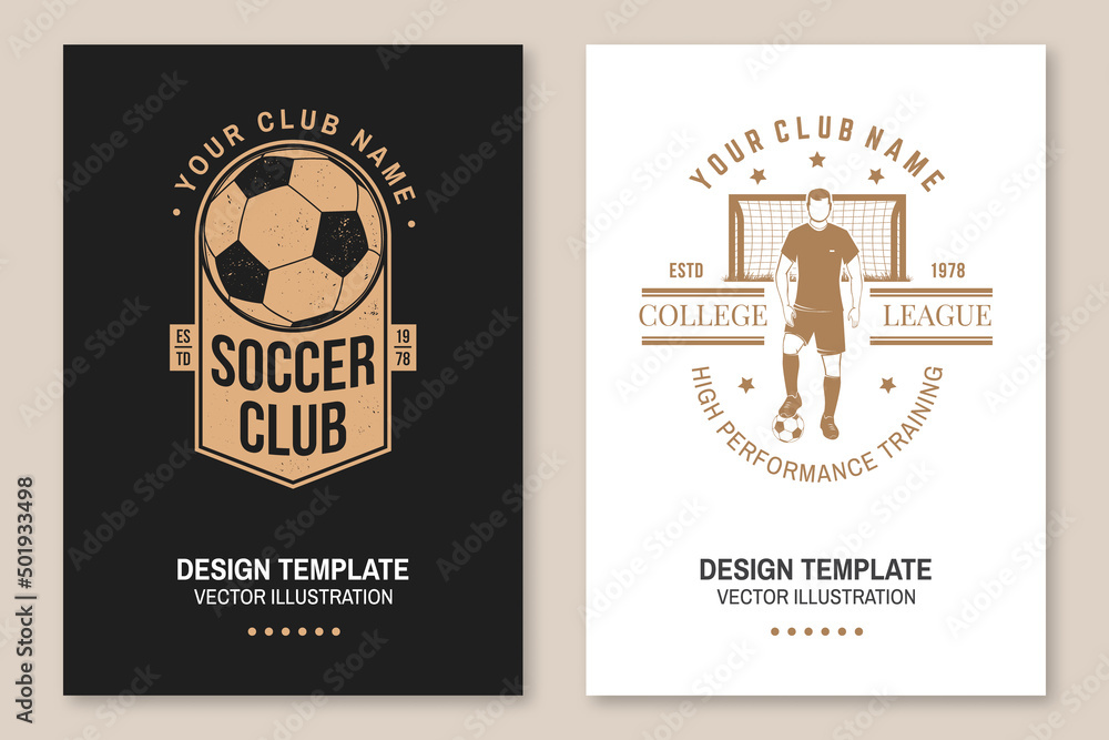 Set of soccer club badge template. Vector illustration. Flyer, brochure ...