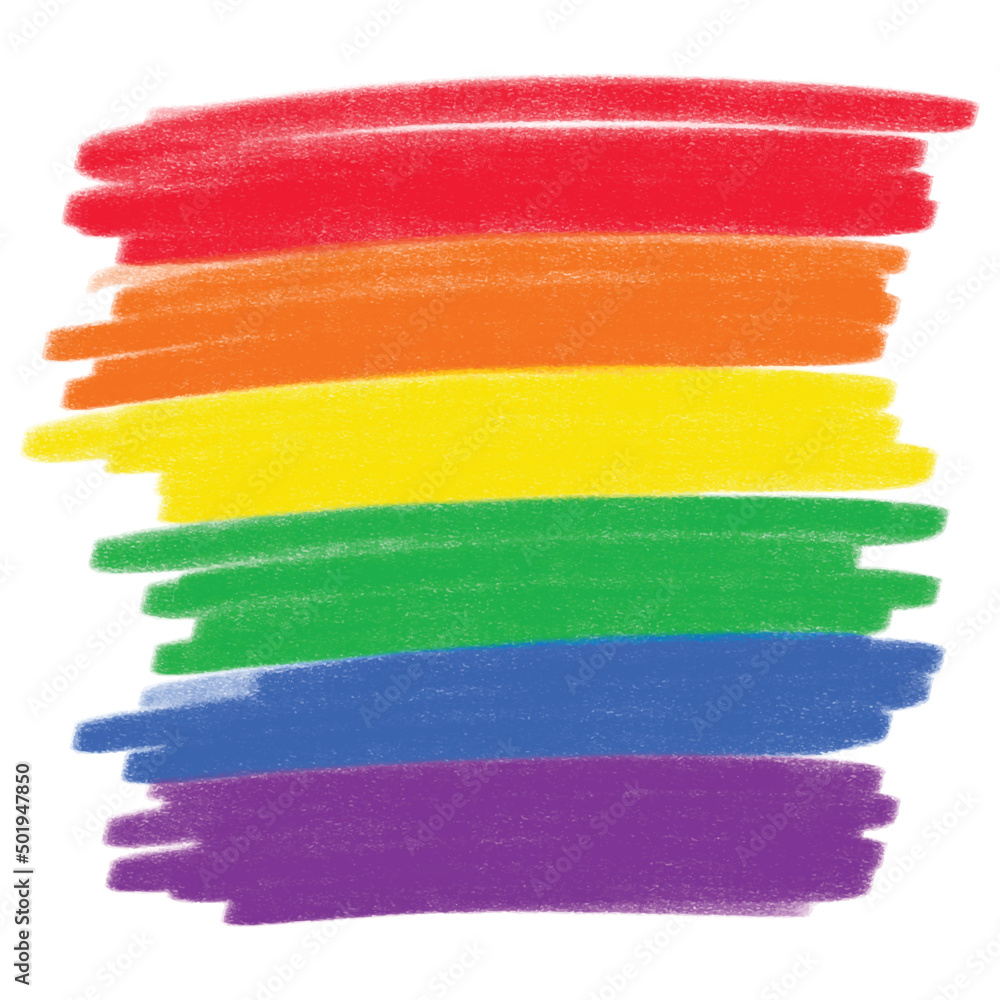 Vector textured rainbow pastel, color pencil, crayon stroke Stock ...