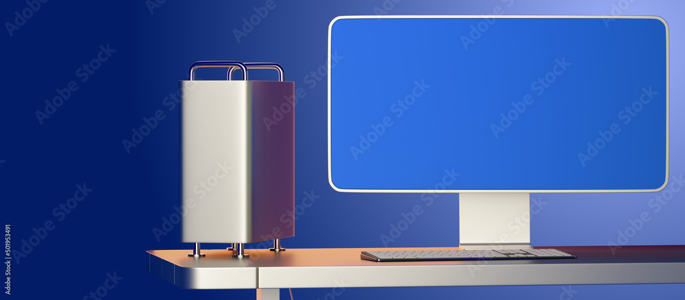 Computer blank screen. Desktop computer design. System block template ...