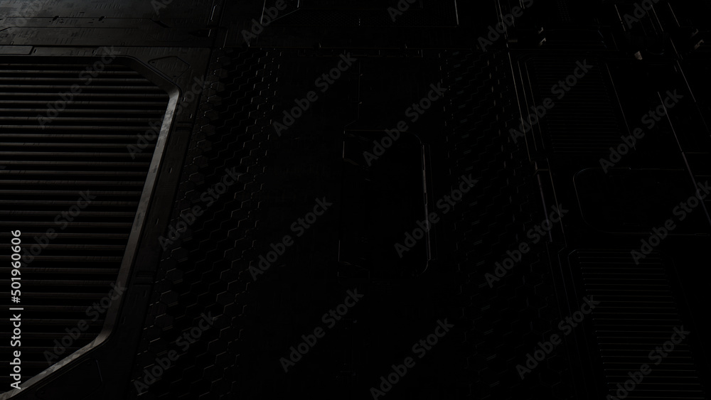 Black, Tech Background with Sci-Fi 3D Panels. Dark, Futuristic style ...