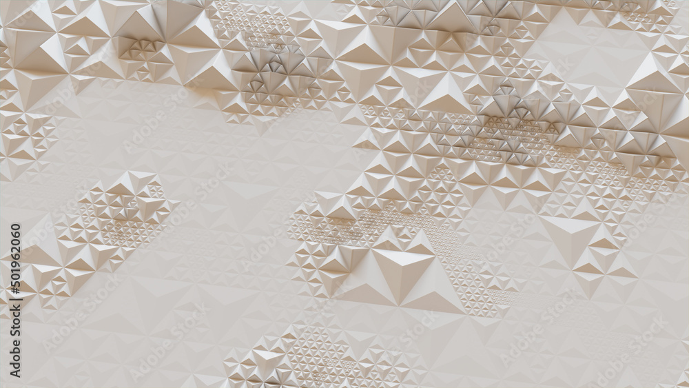 Light Modern Surface with Tetrahedrons. White, Three-Dimensional 3d ...