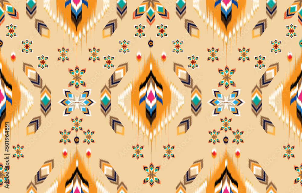 Ikat Indian seamless pattern design for fabric textile. Molde patron ...
