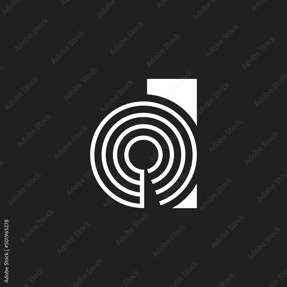 letter d circle motion linear round logo vector Stock Vector | Adobe Stock