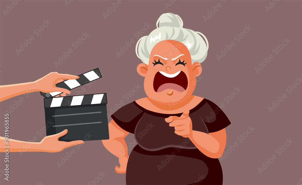 Reality TV Villain Woman Screaming Vector Cartoon Illustration Stock ...