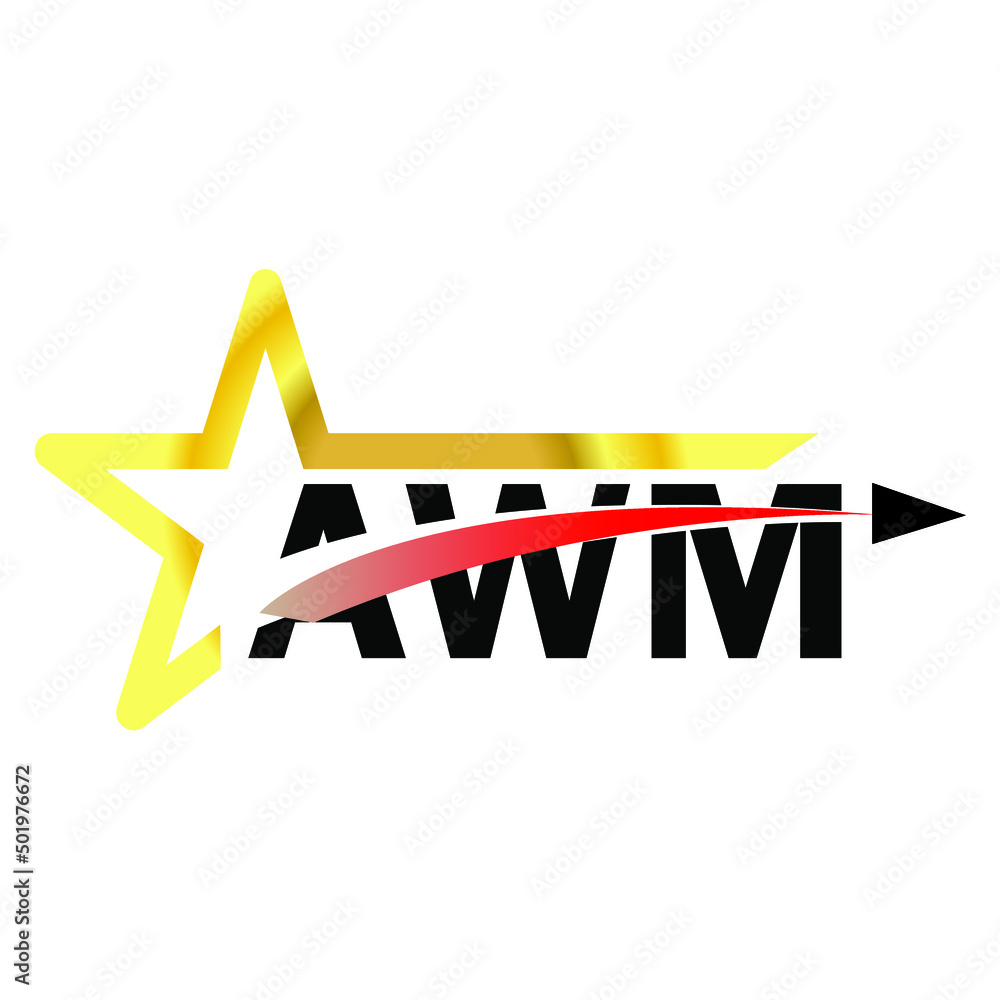 Vetor de AWM letter logo design. AWM creative letter logo. simple and ...