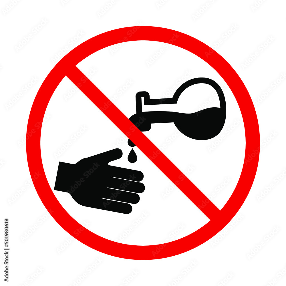 Red round prohibition sign, wear rubber gloves when working with ...