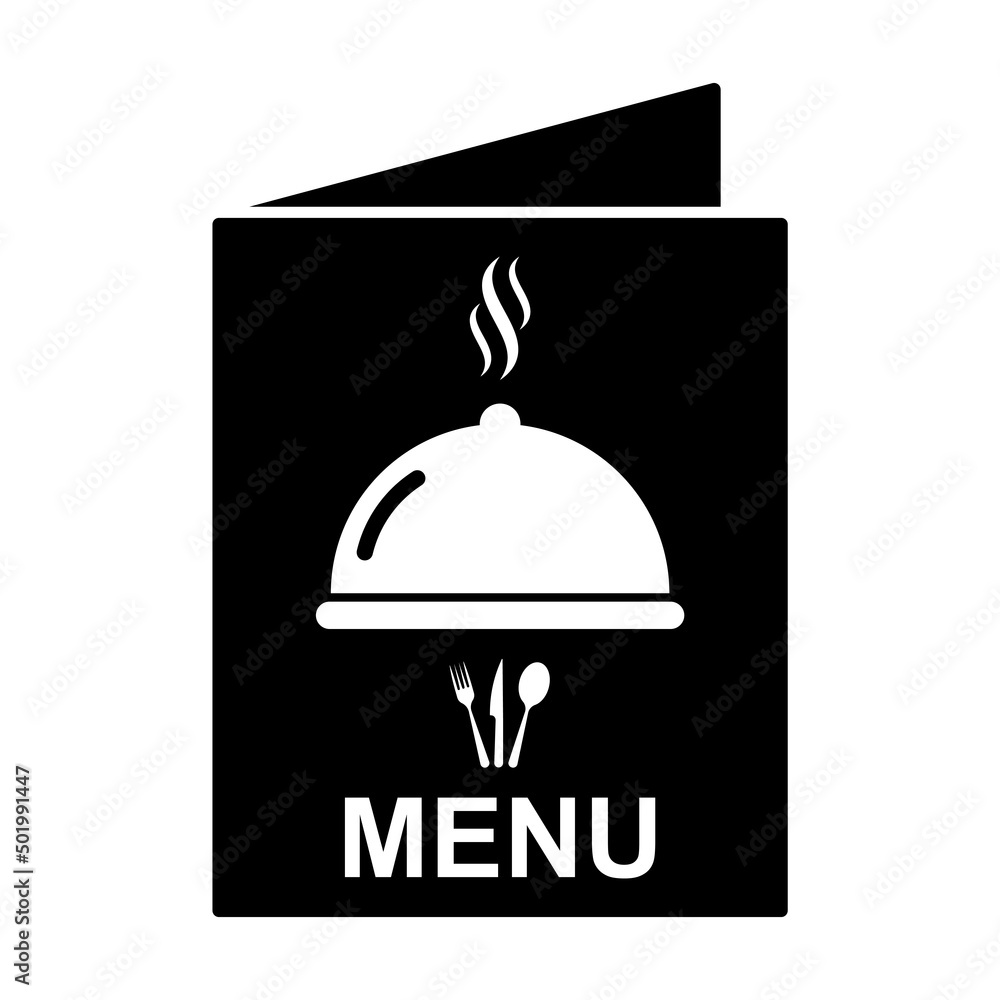 Menu vector icon on white background. Brochure menu for cafe ...