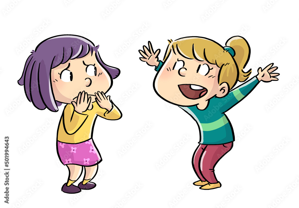 Little Girl Talking Clipart