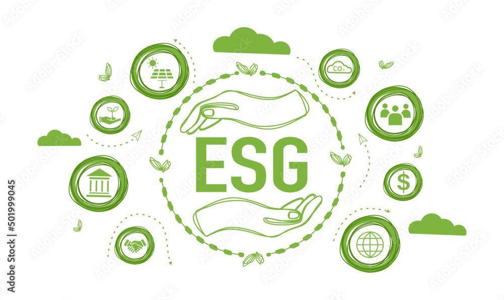 ESG icon concept in the hand for environmental, social, and governance ...