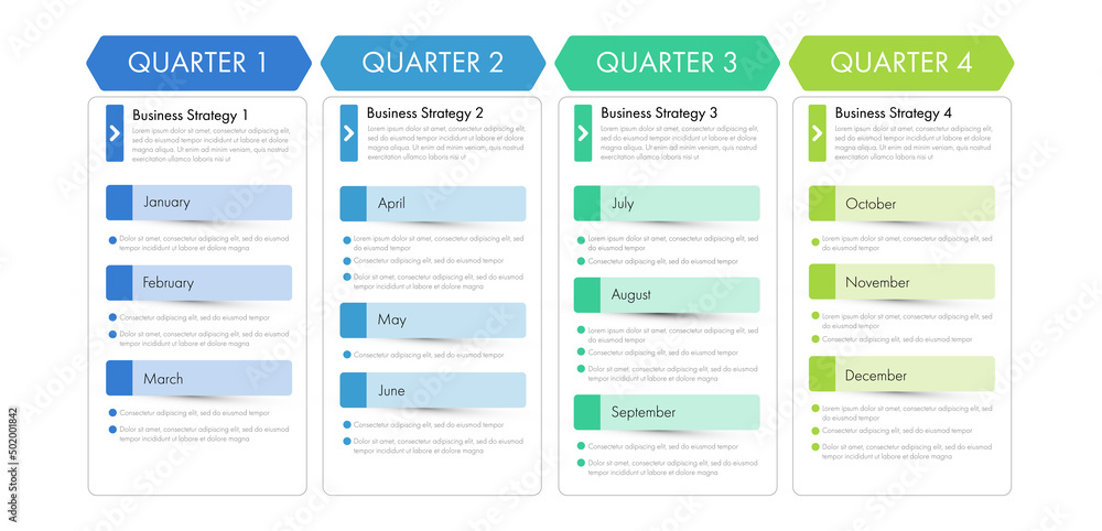 Infographic business year plan tenmplate and breakdown details 4 ...