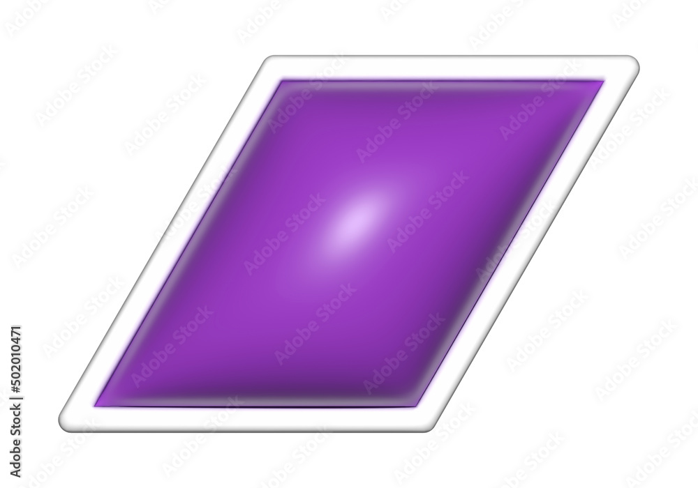 parallelogram 3d shapes, geometric basic, simple parallelogram purple ...