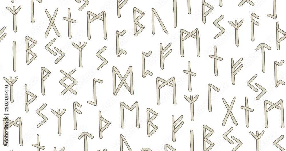 Animation with magic rune symbols. Runes looping seamless ethnic ...