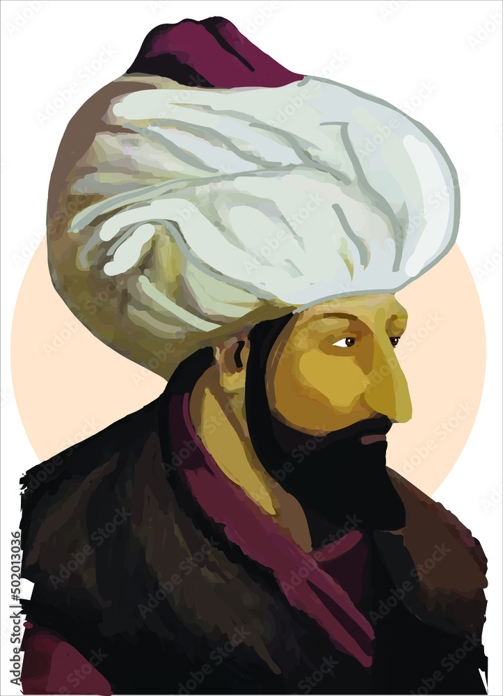 Ottoman Empire, Fatih Sultan Mehmet Cartoon vector character Stock ...